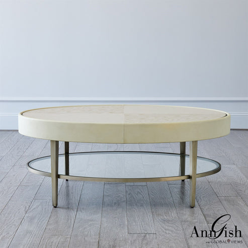 Ellipse Cocktail Table - Ivory – Grats Decor Interior Design & Build Inc.