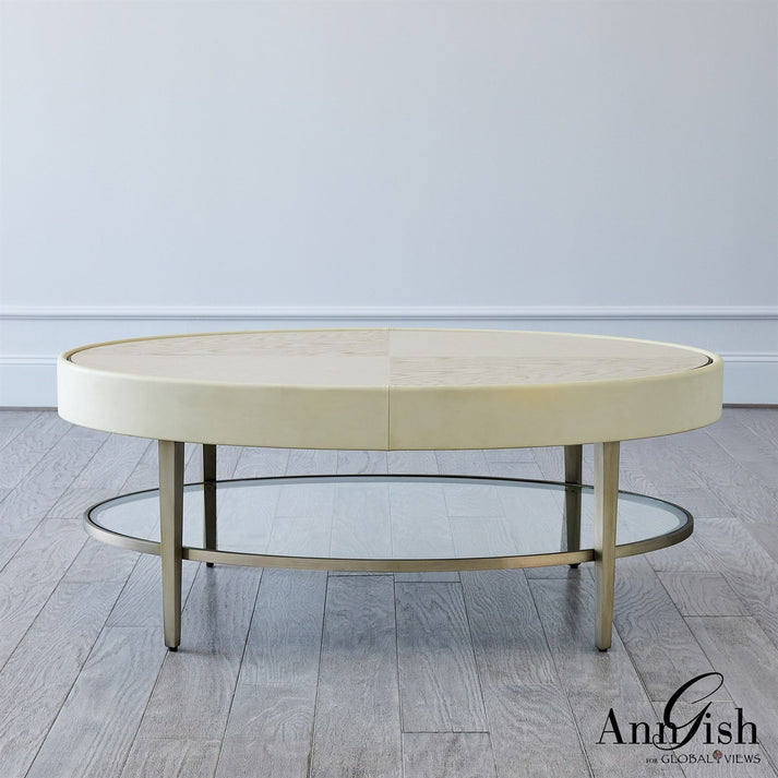 Ellipse Cocktail Table - Ivory – Grats Decor Interior Design & Build Inc.