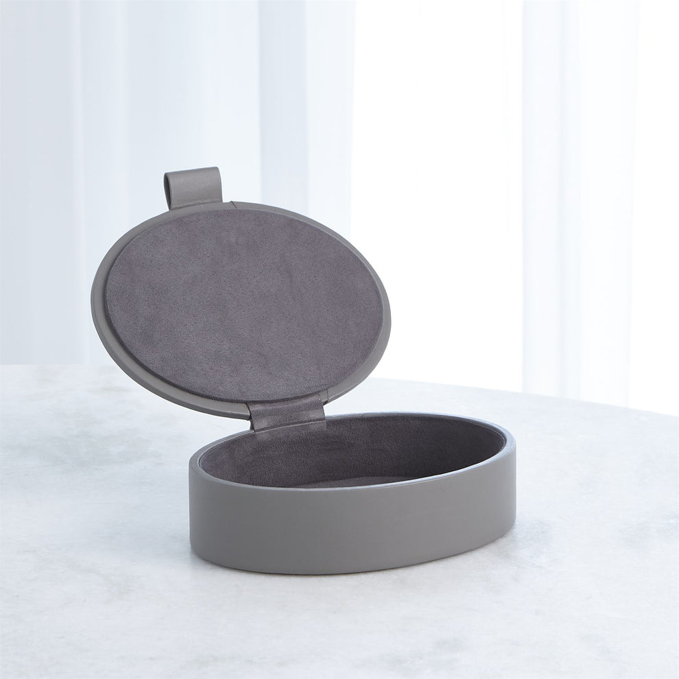 Barbara Barry Signature Oval Leather Box - Marble Gray – Grats Decor ...